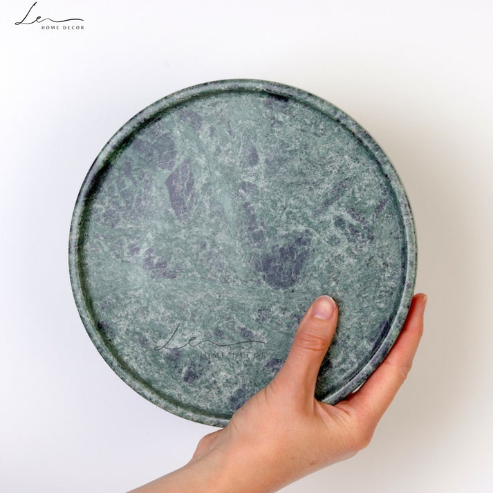 Green Marble Decorative Round Tray - Large – Le Home Decor